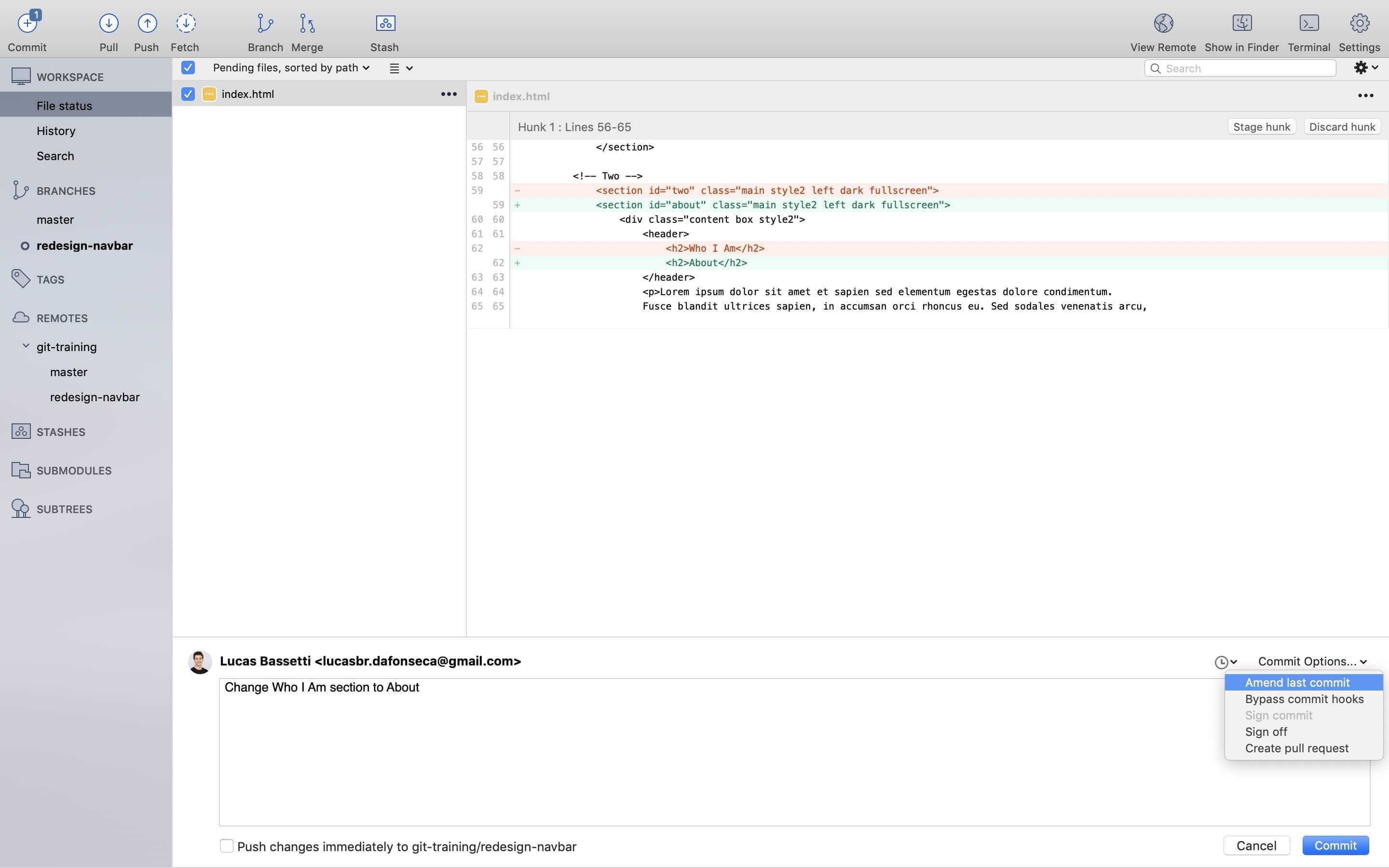 Useful git commands with Sourcetree GUI | Lucas Bassetti