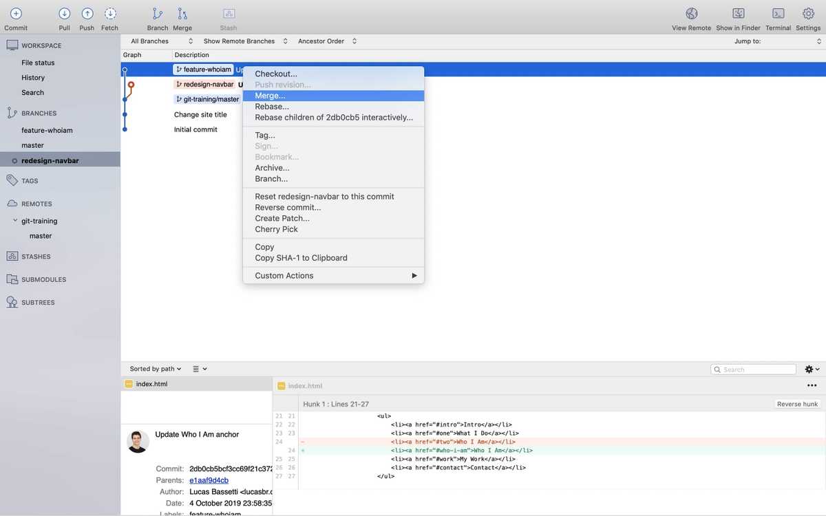 Useful git commands with Sourcetree GUI | Lucas Bassetti
